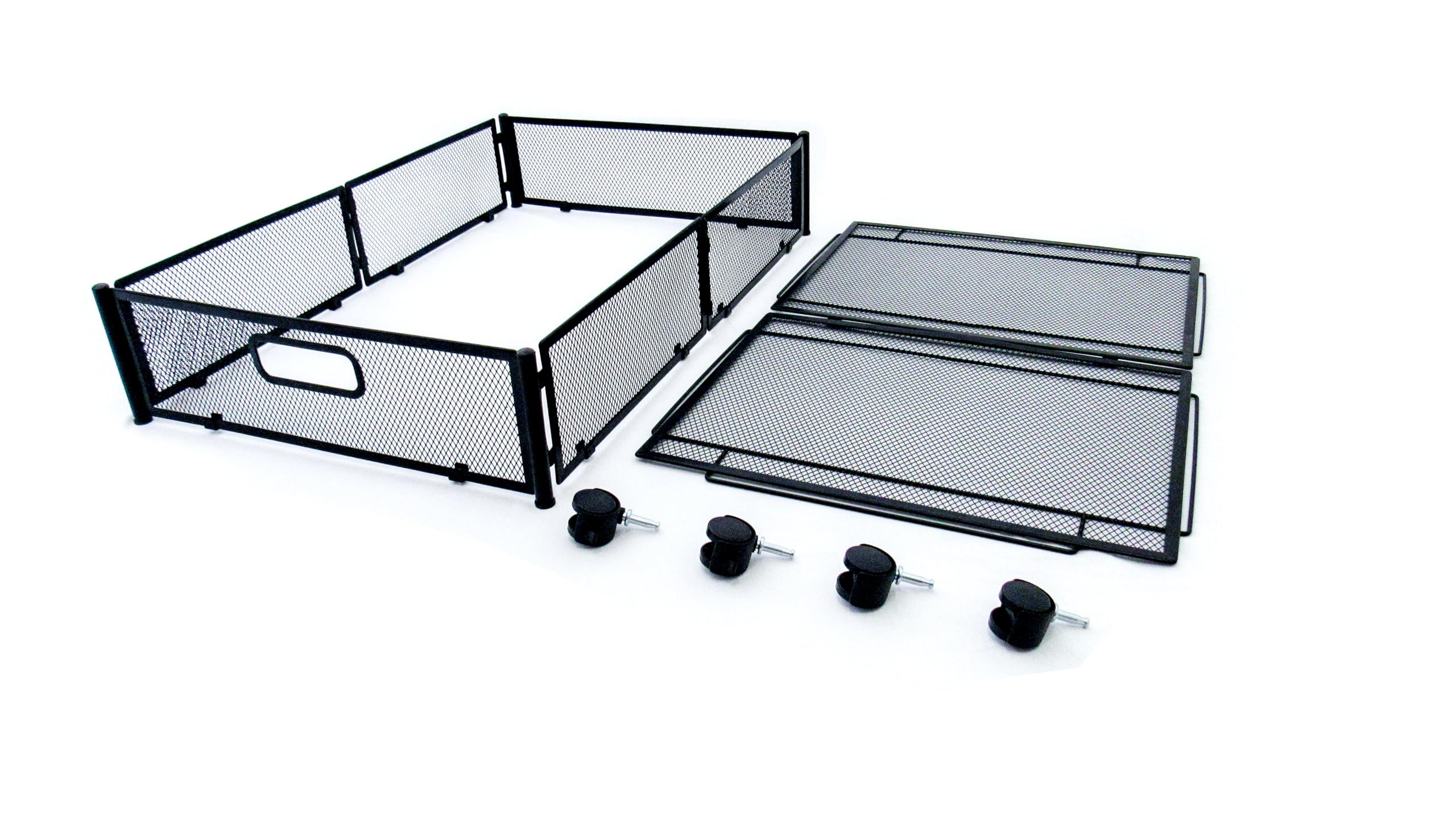 Stormi Storage Rack - Foldable Under Bed Storage for Toys, Books or Clothes- Space Saver - Foldable - Easy Assembly - No Tools Required - Wheels, Black, RT-230922-01