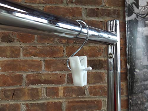NAHANCO 610W12 Boot Clip Hanger, Chrome, White Plastic Clip, 4.5β (Pack of 12)