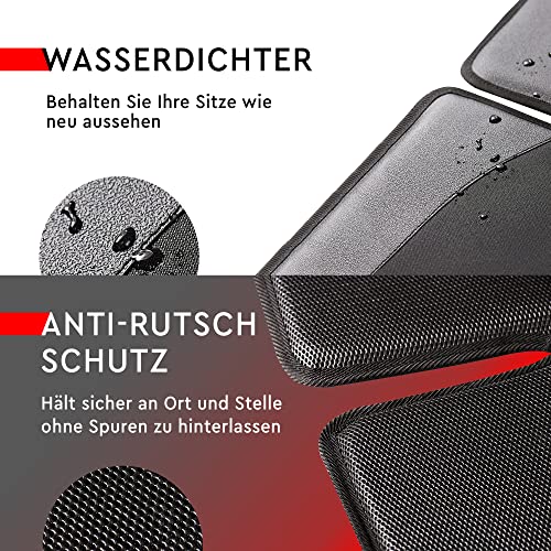 Helteko Car Seat Protector with Thickest Padding, 2 Pack Car Seat Pad for Child Baby Carseat, Auto Seat Protector from Waterproof & Stain Resistant Kick Mat Material for Leather and Fabric Seat