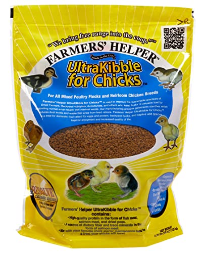 Farmers' Helper UltraKibble Food For Baby Chickens, Turkeys, Peafowl, Guinea Fowl, Geese, Pheasants and Ducks, 28 Ounce, 6 Pack