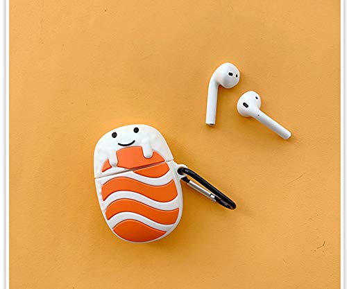 SGVAHY Case for Apple Airpods 1&2 Case Cover Cute Airpod Case Kawaii Cartoon Soft Silicone Creative Salmon Shape Airpods 2nd 1st Generation Wireless Charging Case Shockproof Protective Case (Salmon)