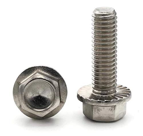 Hex Flange Serrated Cap Bolt Screws 18-8 Stainless Steel - 10-24 x 1 - Qty 25