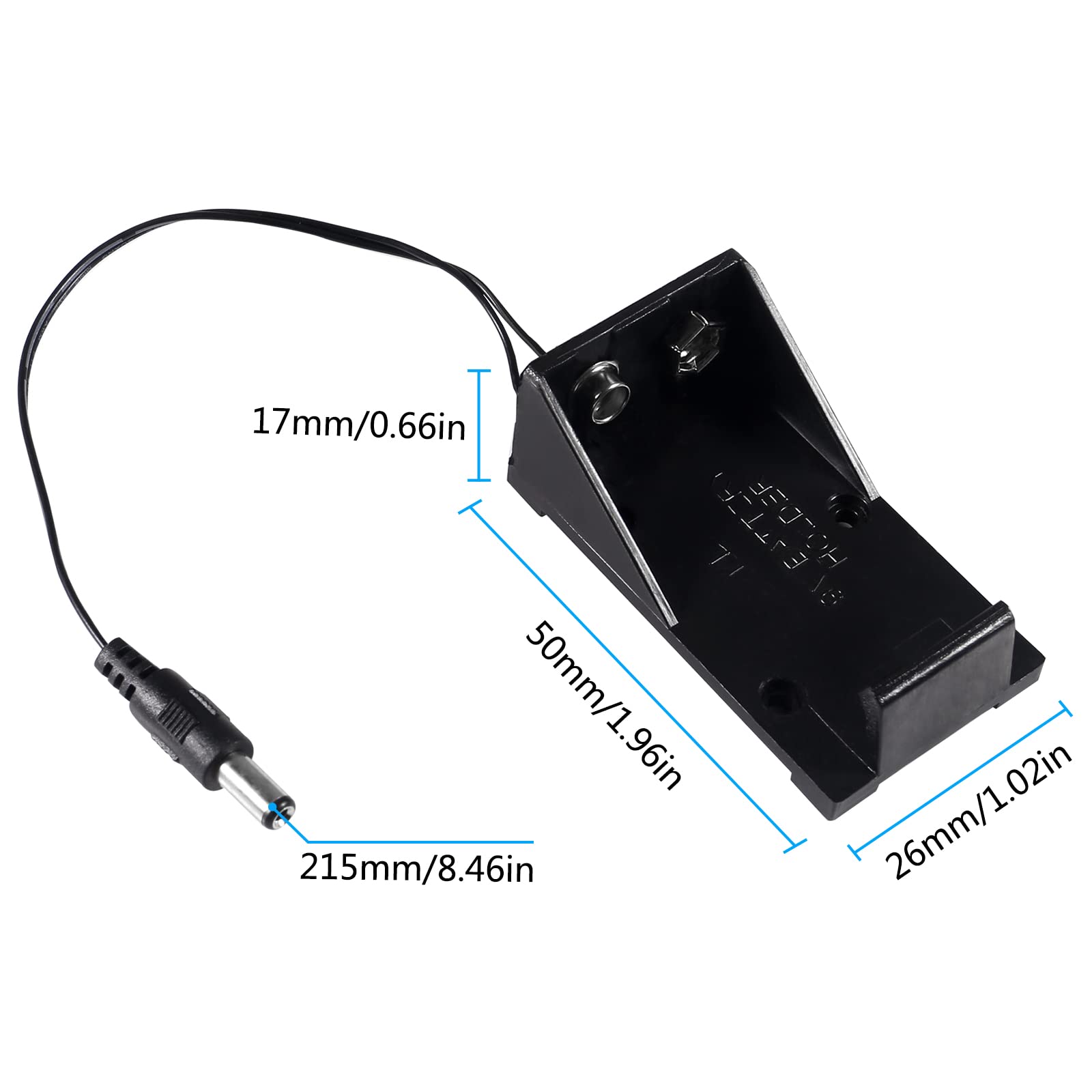 Alinan 6pcs 9V Battery Clip Holder Case Box with Wire Leads DIY for Power Module