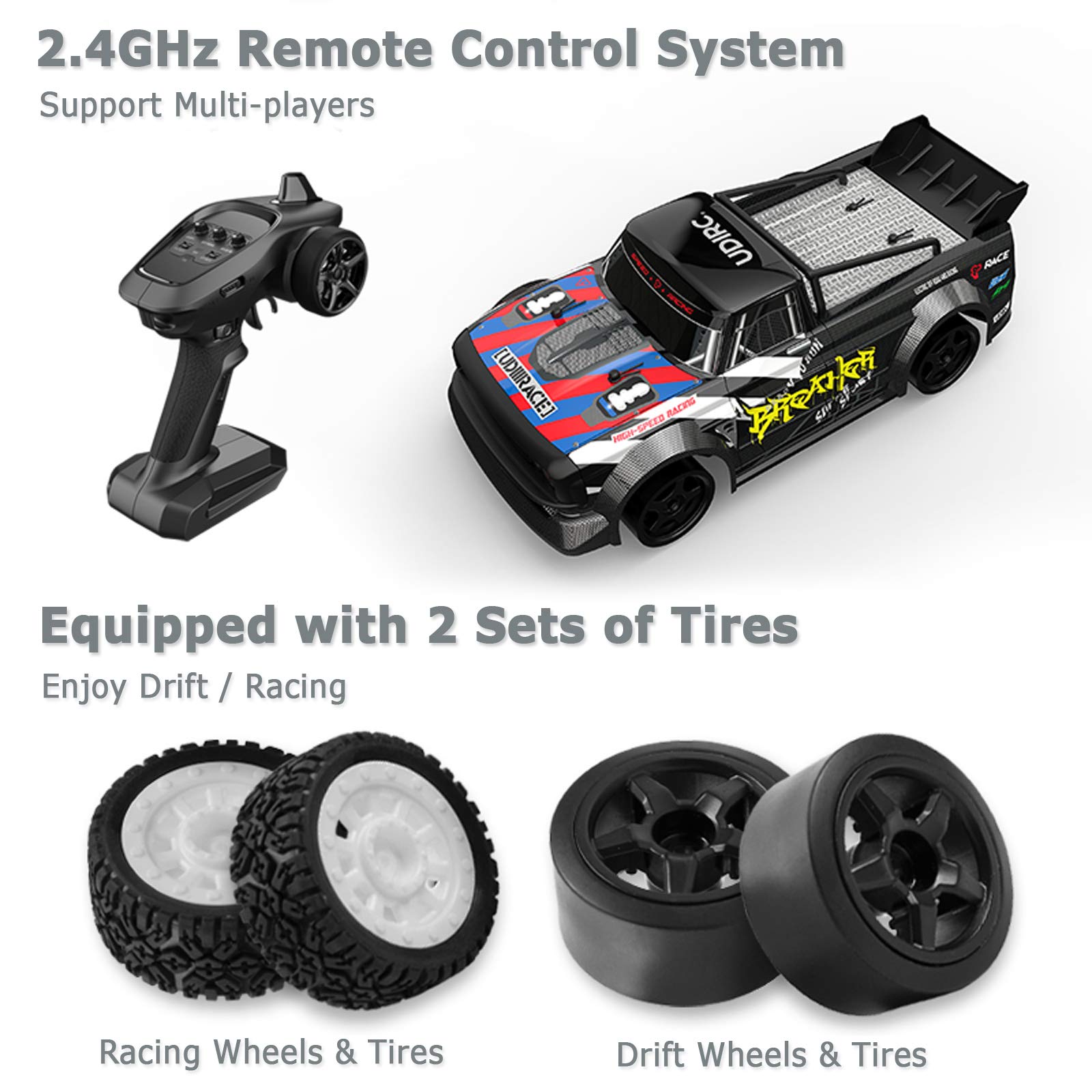 Cheerwing 1:16 Remote Control Car 2.4G 4WD RC Drift Car 40KM/H High Speed Brushless Fast Truck for Kids and Adults