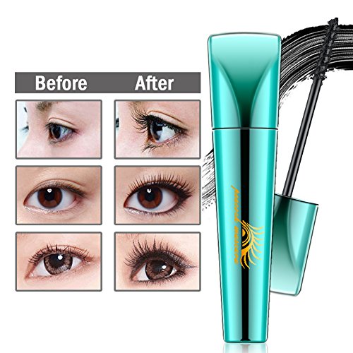 Mascara Lash 4D Mascara Waterproof Fiber Mascara Liquid Lash Mascara Thick Eyelash Long Lasting Smudge-Proof with 360 Degrees Spiral Brush(1 PCS)