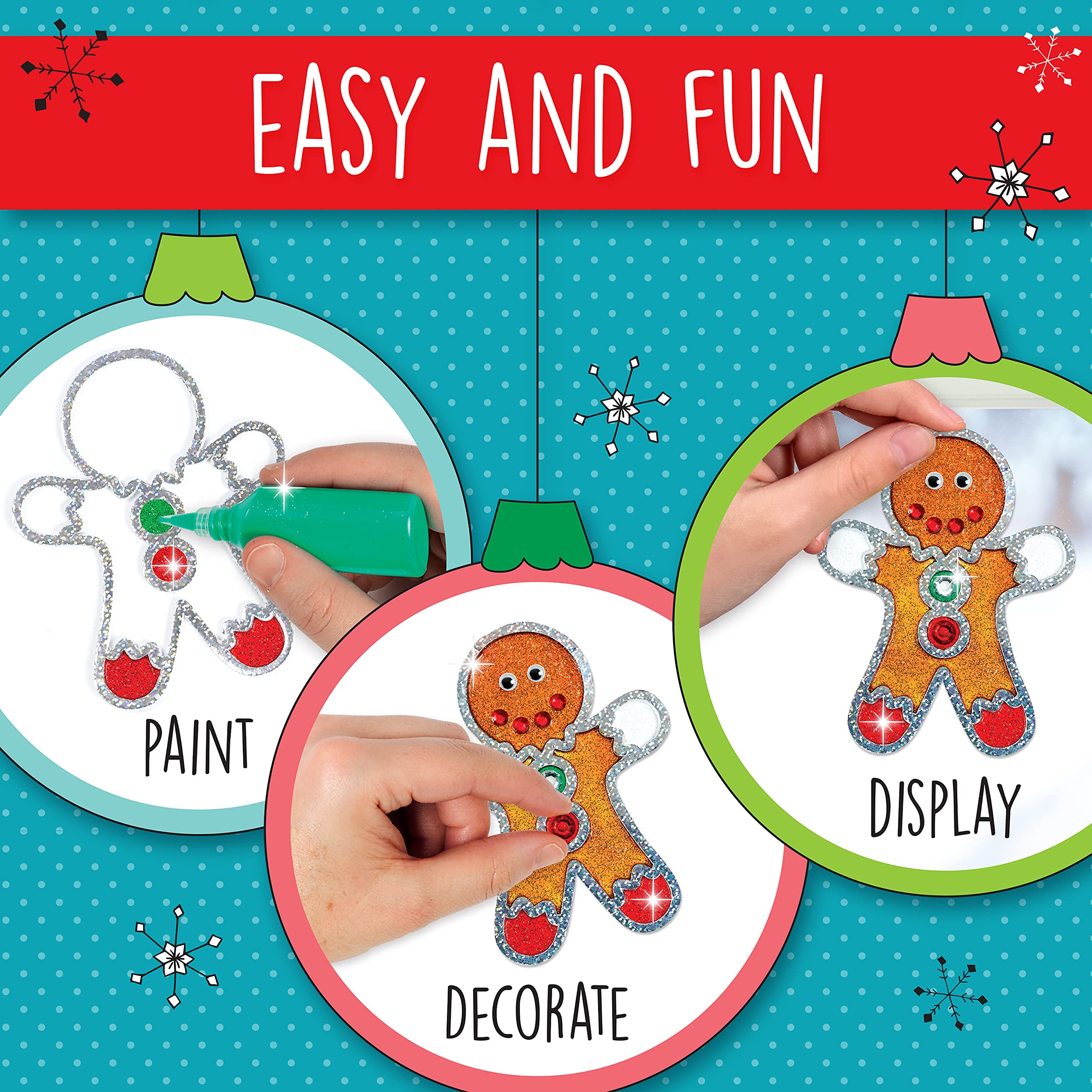 Creativity for Kids Holiday Easy Sparkle Window Art Craft Kit: Create 7 Window Art Designs, Holiday Crafts, Christmas Crafts for Kids Ages 6-8+, Christmas Activities for Kids