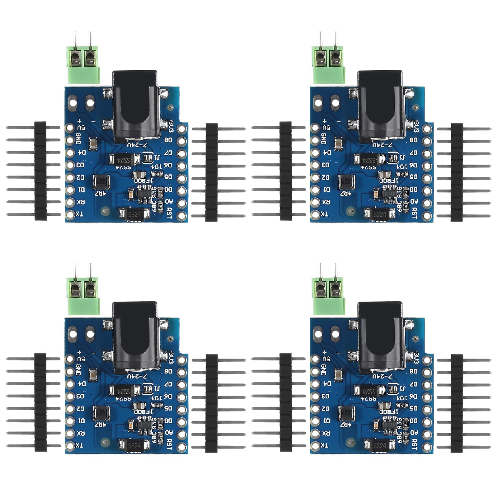 Alinan 4pcs 7-24V DC Power Shield V1.1.0 for WEMOS D1 Mini Development Board DC Power Supply Screen Module