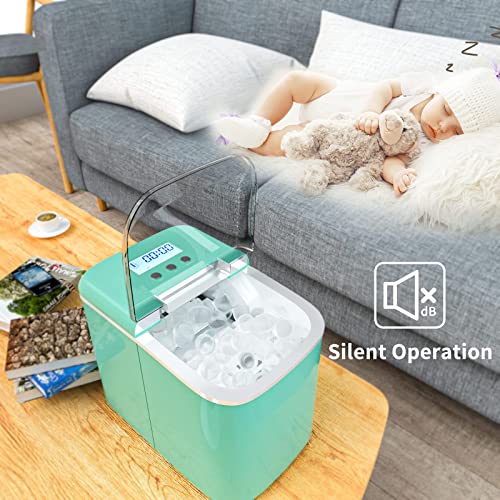 ARLIME Portable Ice Maker Machine with Self-Cleaning, 26Lbs/24H Ice Cube Maker, 9 Ice Cubes S/L Ready in 6 Mins, Small Cube with Ice Scoop and Basket, for Home/Kitchen/Office/Bar/RV(Gray)