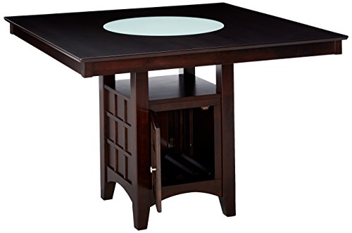 Coaster Gabriel Counter Height Dining Table with Storage Pedestal Base Cappuccino