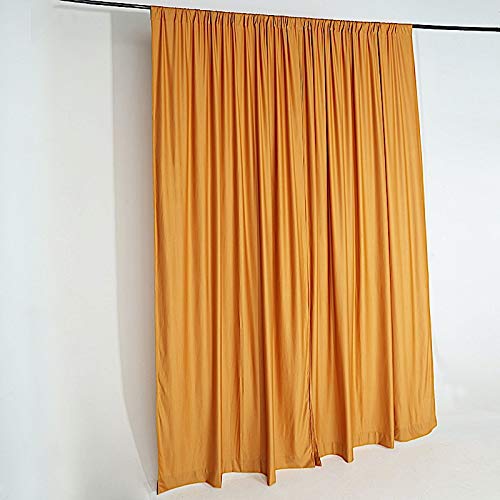 BalsaCircle 10 ft x 10 ft Gold Polyester Photography Backdrop Drapes Curtains Panels - Wedding Decorations Home Party Reception Supplies