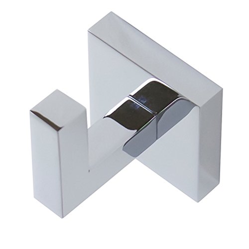 Gedy A026-13 Elba Modern Square Wall Mounted Bathroom Hook, Chrome