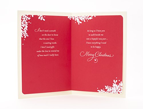 Hallmark Romantic Christmas Card for Wife (Red Metallic)