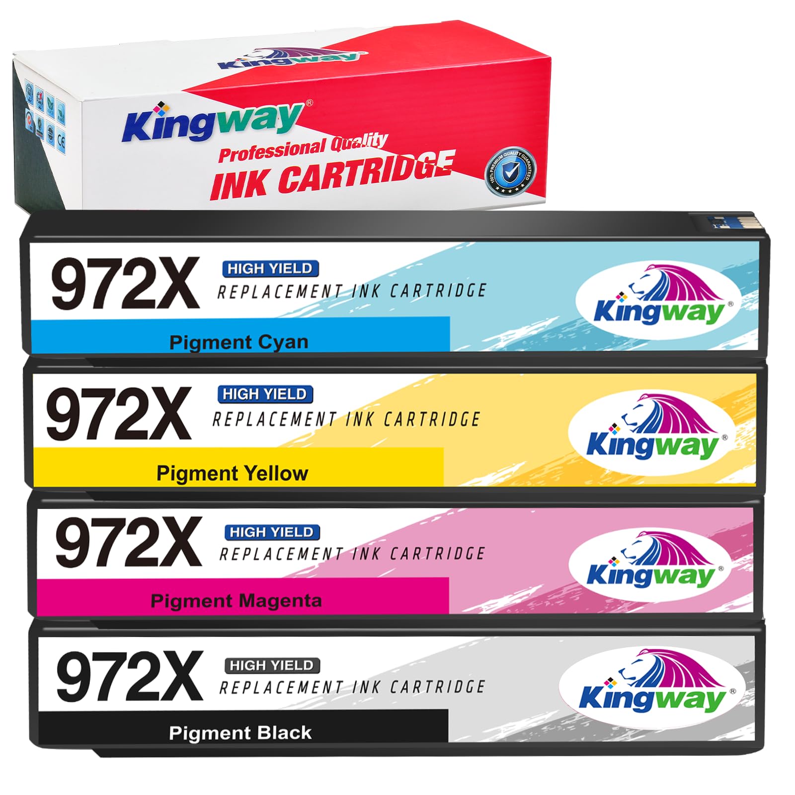 972X Ink Cartridges | Replacement for HP 972X Ink Cartridges | Work for HP 477dw 577dw 452dw 552dw 552dn 477dn 577z 452dn Pagewide Printer | 4-Pack
