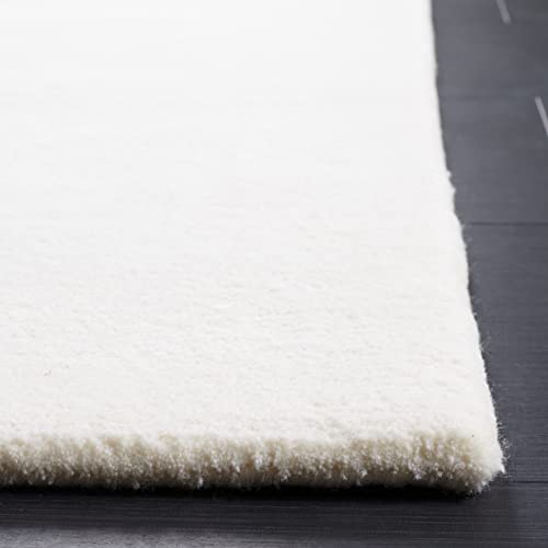 SAFAVIEH Fifth Avenue Collection Area Rug - 6' x 9', Ivory, Handmade Modern Solid Wool, Ideal for High Traffic Areas in Living Room, Bedroom (FTV128A)