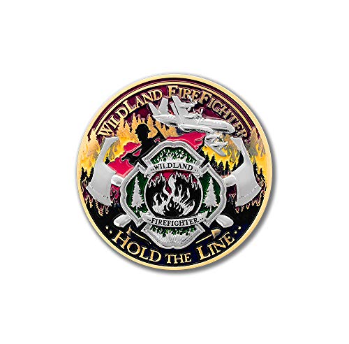 Armor Coin Wildland Firefighter Challenge Coins with Deluxe Display Tin Box Plus Bonus polishing Cloth - 2 Medallion Set
