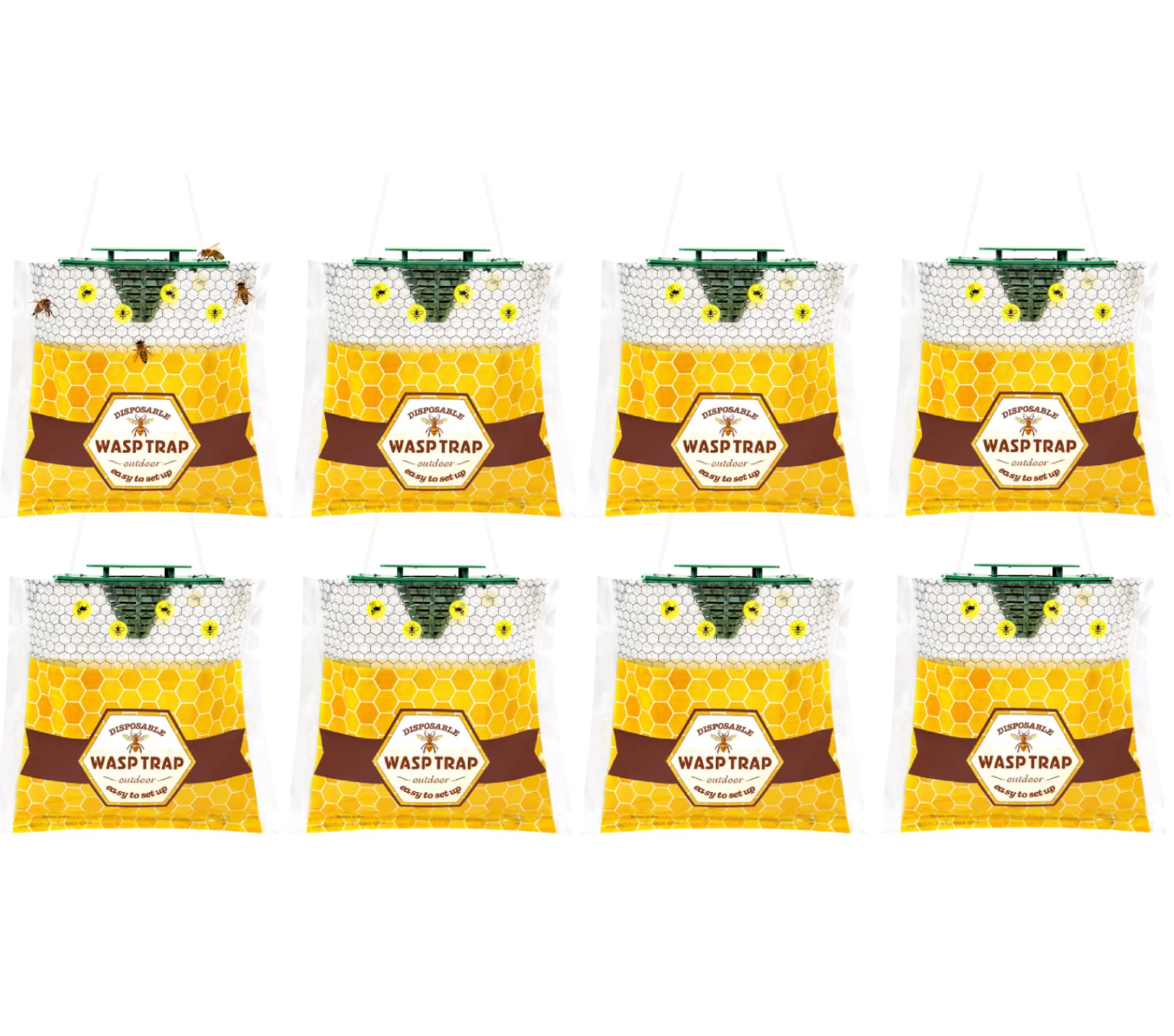 8 Pack Disposable Wasp Traps Outdoor Hanging Bags, Carpenter Bee Traps for Outside, Hornet Trap, Yellow Jacket Traps, Bee Catcher