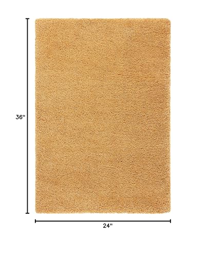 SAFAVIEH Hudson Shag Collection Accent Rug - 2' x 3', Gold, Modern Solid Design, Non-Shedding & Easy Care, 2-inch Thick Ideal for High Traffic Areas in Entryway, Living Room, Bedroom (SGH220D)