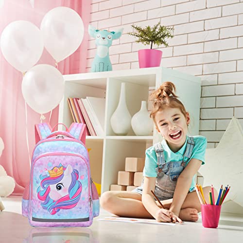 BGS BIGSUCS Girls Backpack for Kids School Backpack Preschool Kindergarten Elementary School Bag with Insulated Lunch Tote