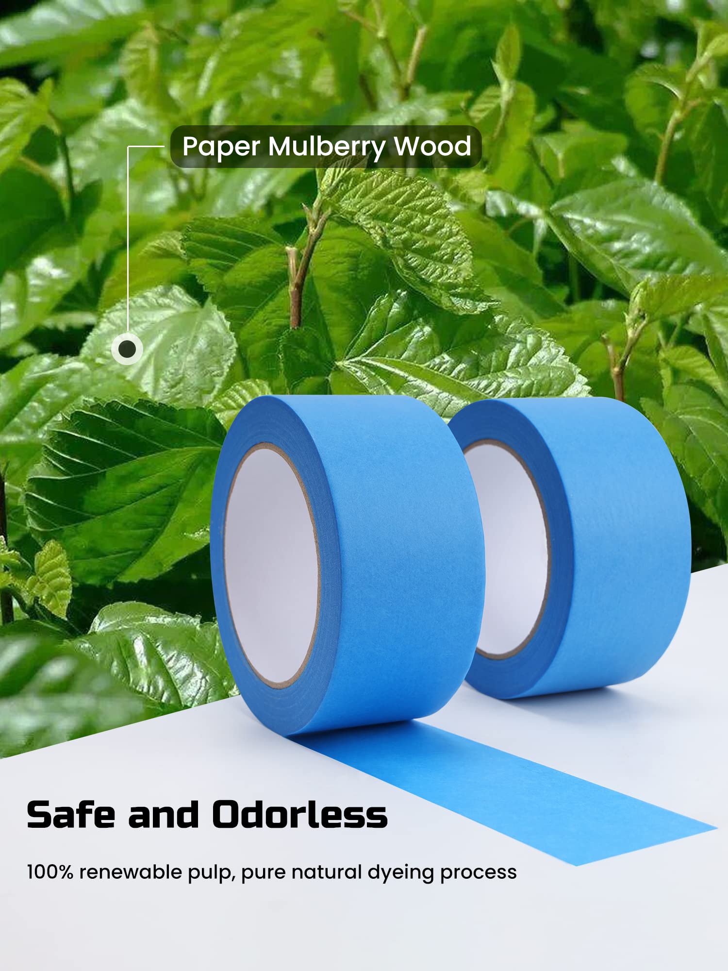 Lichamp Blue Painters Tape, 1 Pack 1.9 inch by 55 Yards Paper Tape, Blue Masking Tape for Crafts Arts