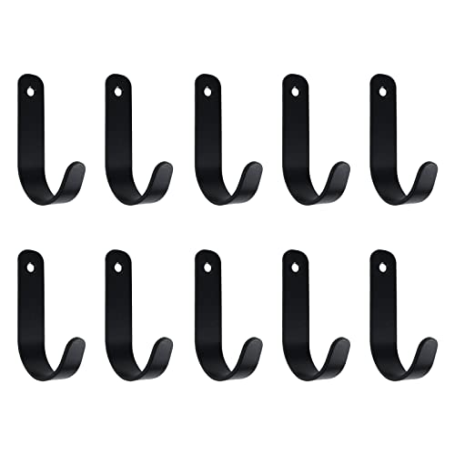 Crapyt Wall Mounted Bathroom Hooks Hanger Black 304 Stainless Steel 10 PCS for Clothes/Towel/Coat/...
