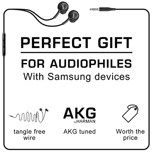 UrbanX OEM 2019 Stereo Headphones with Exceptional Sound Quality, Braided Cable with Microphone and Volume Buttons for Samsung Galaxy S10/S10e/A34/A54/AM54/S21 FE 5G/S22/S23/S23+/S23 Ultra - (Black)
