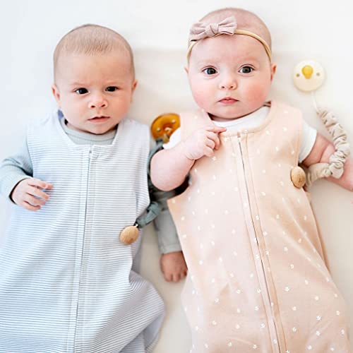Ely's & Co 100% Cotton Wearable Blanket Baby Sleep Bag 2 Pack (0-3 Months, Blush)