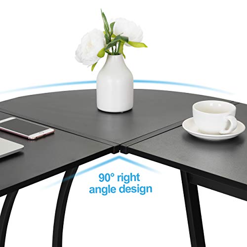 ZenStyle L-Shape Corner Computer Desk Home Office PC Laptop Table Multipurpose Gaming Workstation with Solid Steel Frame/Waterproof Desktop