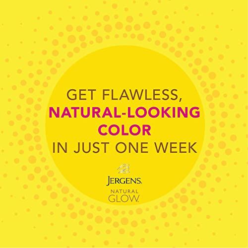 Jergens Natural Glow Self Tanner Body Lotion, Sunless Tanning, Fair to Medium Skin Tone, Daily Moisturizer with Coconut Oil, Vitamin E and Antioxidants, 7.5 Oz