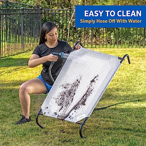 Coolaroo The Original Cooling Elevated Dog Bed, Indoor and Outdoor, Medium, Nutmeg