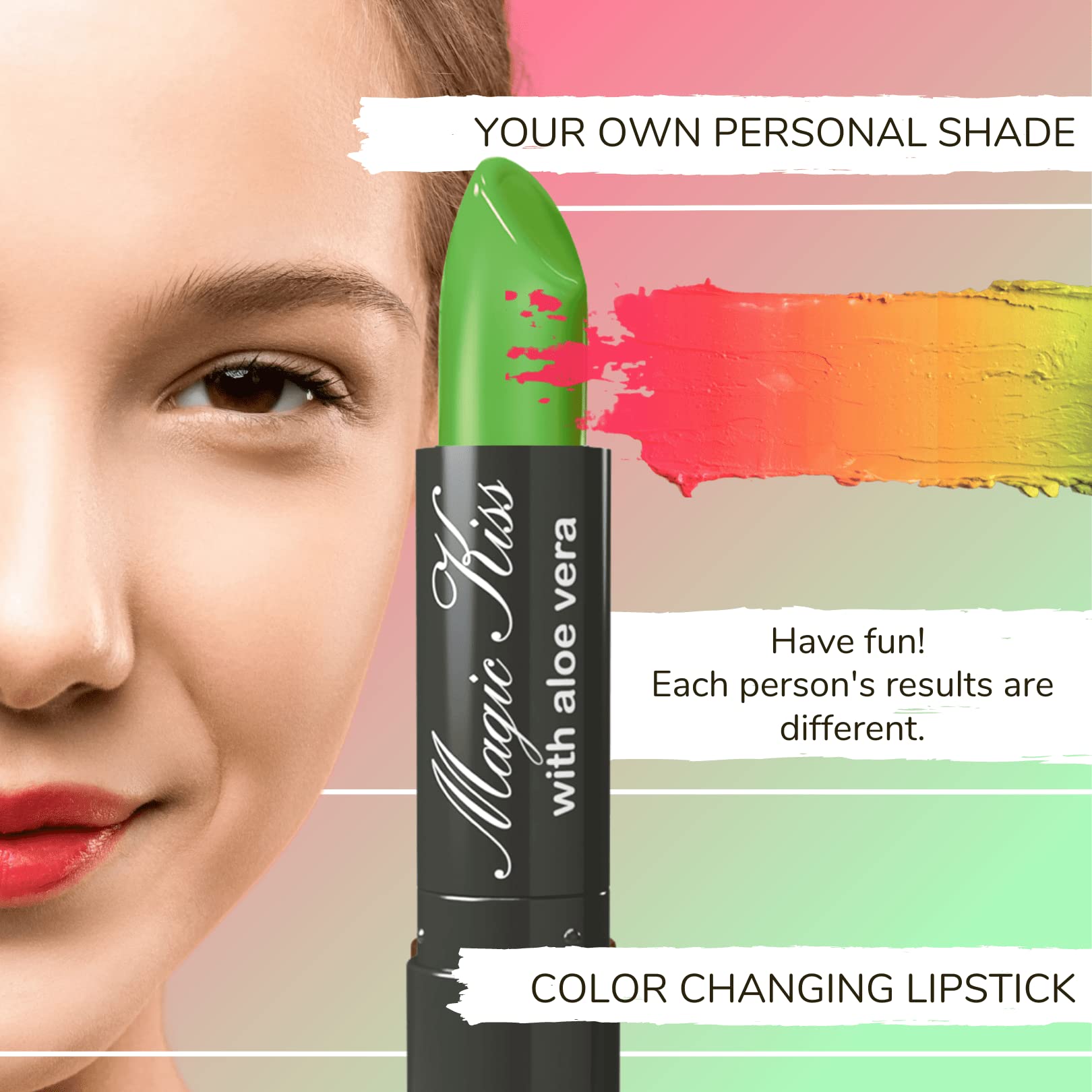 Magic Kiss Color Changing Matte 6 Piece Lipstick Set infused with Aloe Vera Made in USA (Colors of Aloha 1)