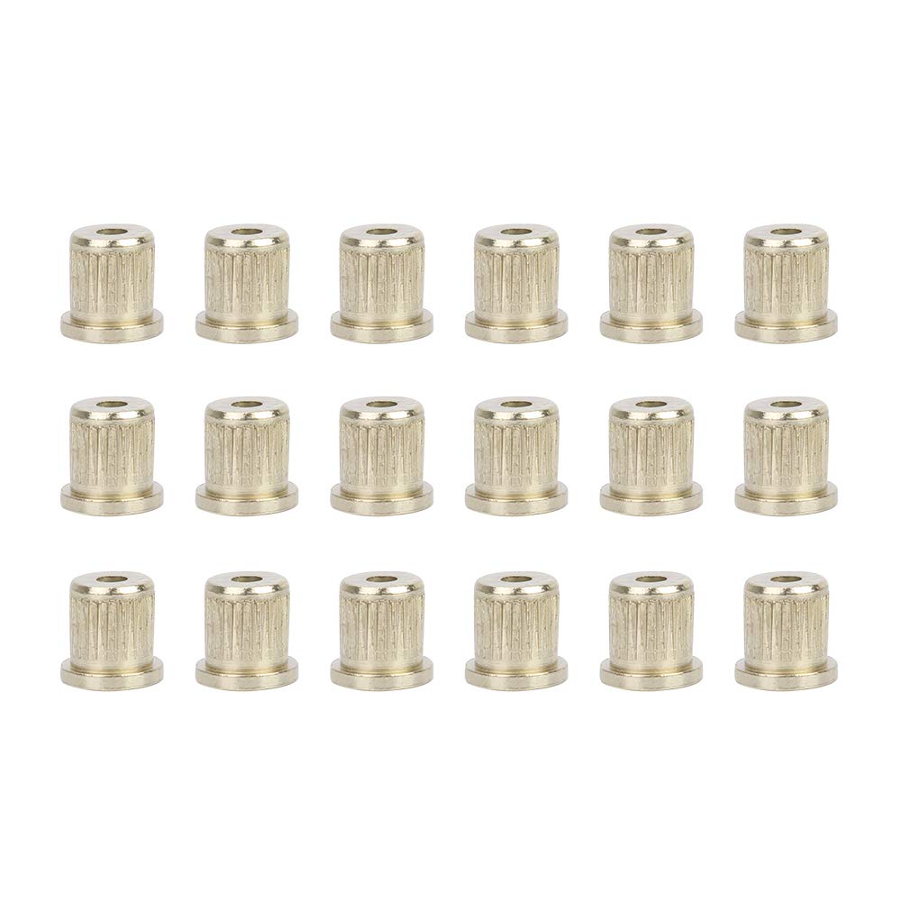 Bnineteenteam 18 Pcs Brass Guitar Through Body Strings Ferrules for Electric Guitar
