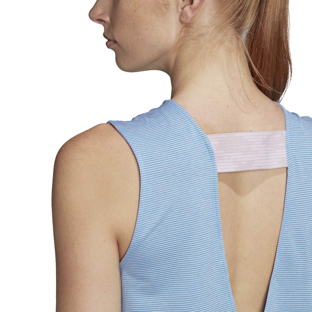adidas Women's Tennis Camo Tank Primeblue Easy Blue/White Small
