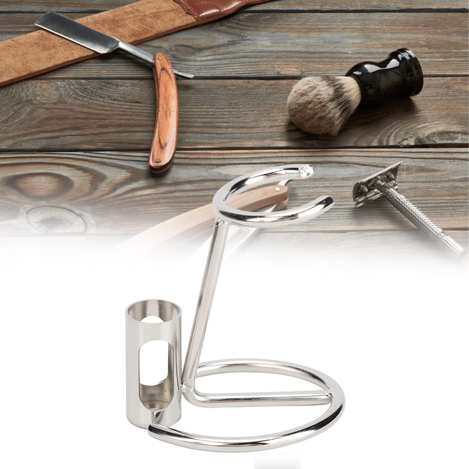 Alloy Razor Brush Stand, Minimalist Shaving Brush Holder Stable Base for Home for Bathroom