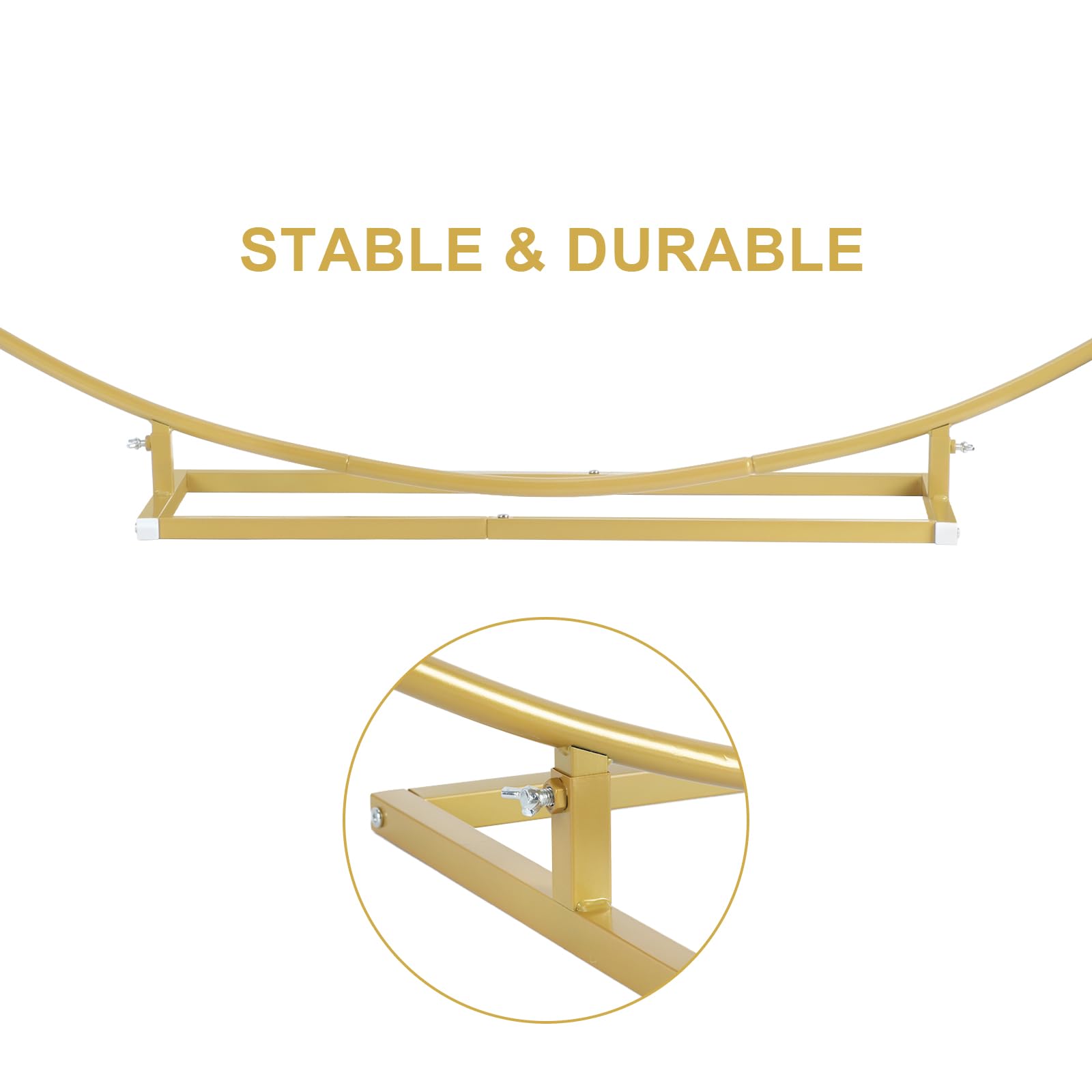 6.6FT Round Backdrop Stand, Wedding Metal Circle Balloon Arch Kit Frame Flower Ring Stand for Wedding Birthday Party Ceremony Anniversary Graduation Backdrop Decoration, Gold