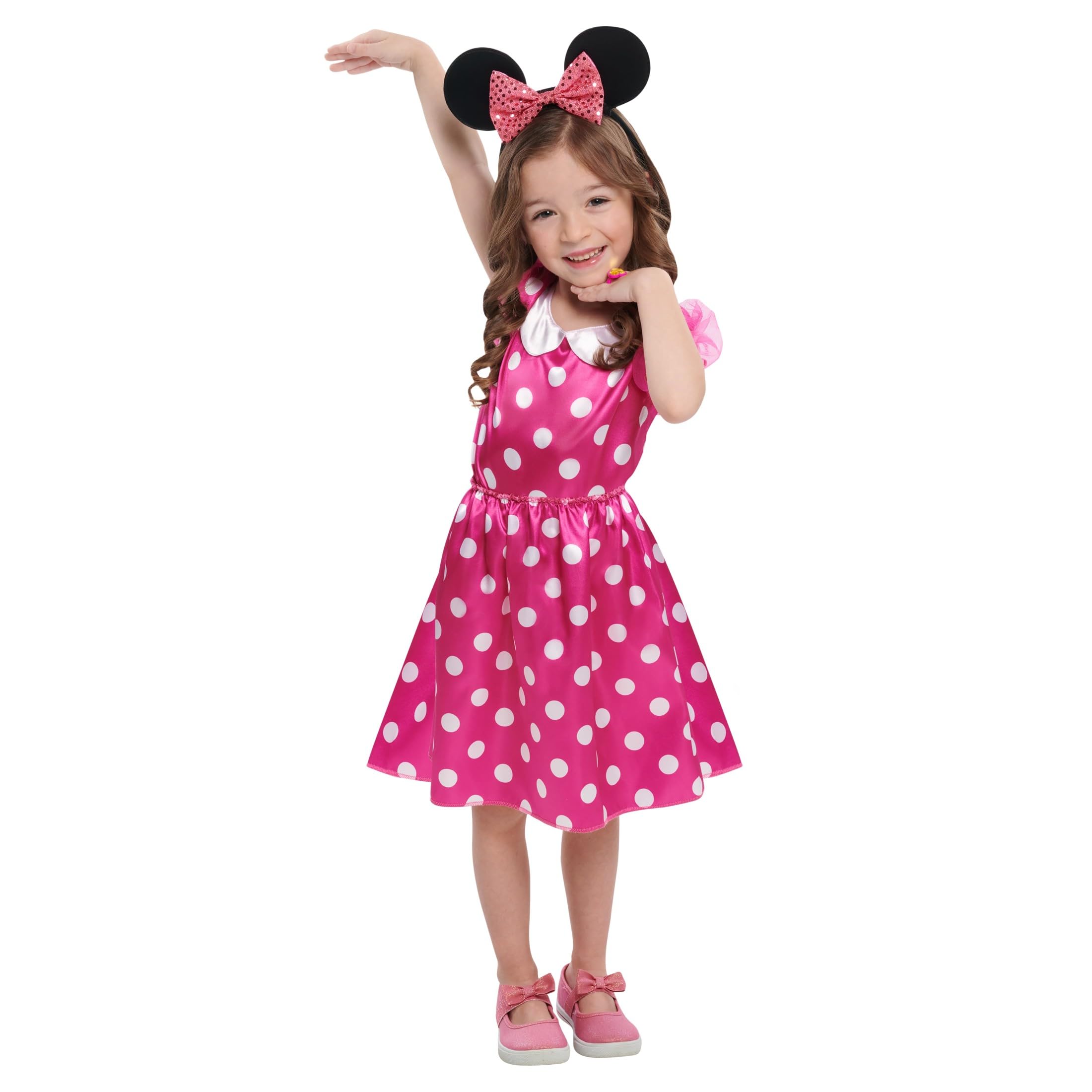 Disney Junior Minnie Mouse Bowdazzling Dress-Up and Pretend Play Trunk, Fits Sizes 4-6X, Kids Toys for Ages 3 Up, Amazon Exclusive by Just Play