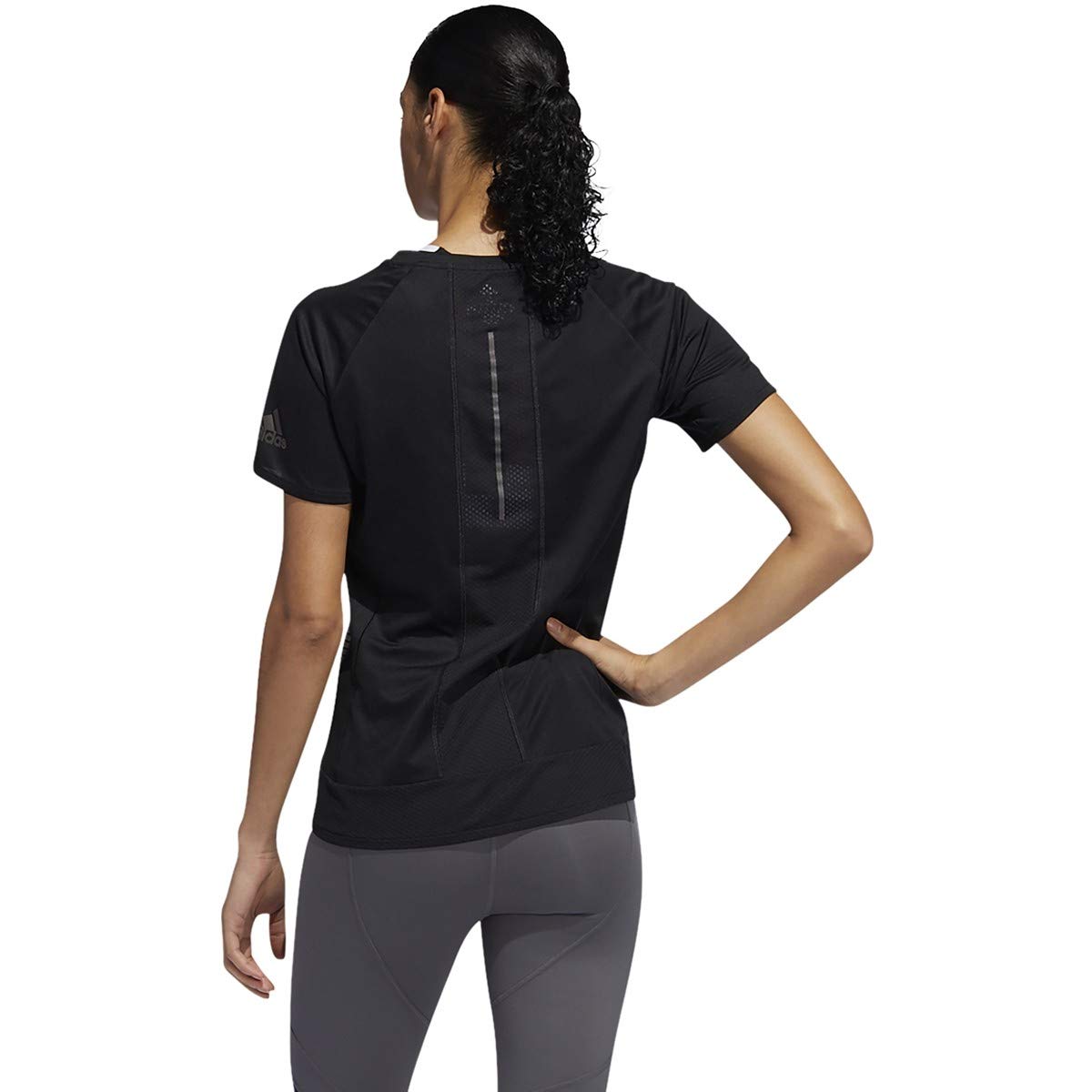 adidas Women's 25/7 Tee Rise Up N Run White/Sharp Blue Small