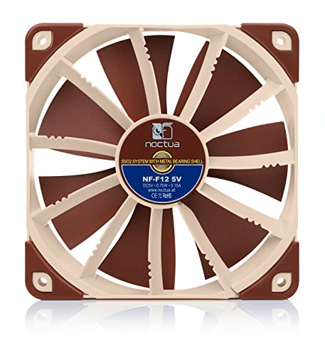 Noctua NF-F12 5V, Premium Quiet Fan with USB Power Adaptor Cable, 3-Pin, 5V Version (120mm, Brown)