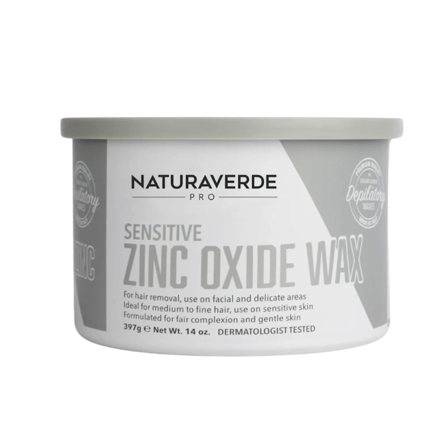 NaturaverdePro Zinc Oxide Soft Wax for Sensitive Skin, Body and Facial Hair Removal, Wax Hair Remover for Women, Sensitive Skin - 14oz