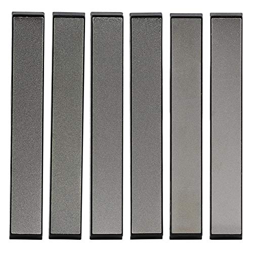 Professional Diamond Whetstones, 6 Pack 200#, 300#, 500#, 600#, 800#, 1000# Grit Diamond Sharpening Stones with Non-slip Base Portable Knife Sharpener Stones for Kitchen Outdoor 6.3x0.9in (6Pcs)