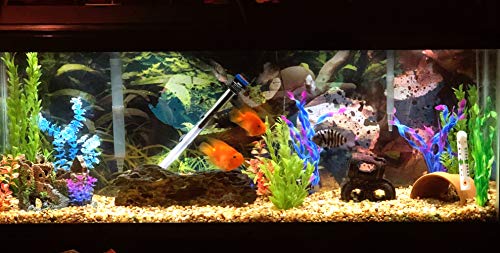 Otterly Pets Plastic Plants for Fish Tank Decorations Large Artificial Aquarium Decor and Accessories (Blue and Purple 8-Pack)