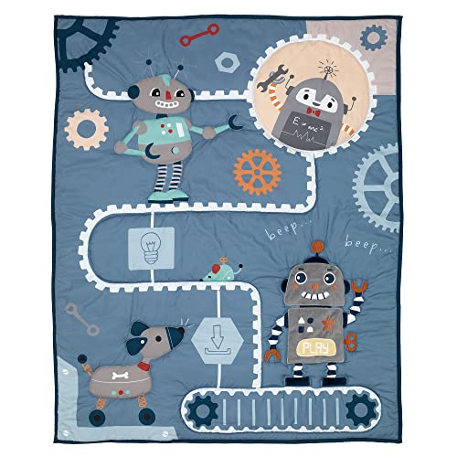 Bedtime Originals Robbie Robot 3-Piece Crib Bedding Set, Blue