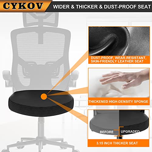π―πΆπ΄π¬ πΆπππ°πͺπ¬ πͺπ―π¨π°πΉ, Ergonomic Mesh Desk Chair, High Back Computer Chair- Adjustable Headrest with Flip-Up Arms, Lumbar Support, Swivel Executive Task Chair (Modern, Black)