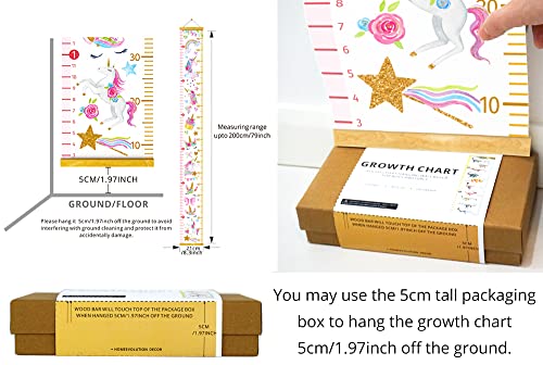 HomeEvolution Kids Growth Chart Height Measuring Chart, Classical Canvas Wall Hanging Rulers for Baby Children Girls Bedroom Decor (Unicorn)