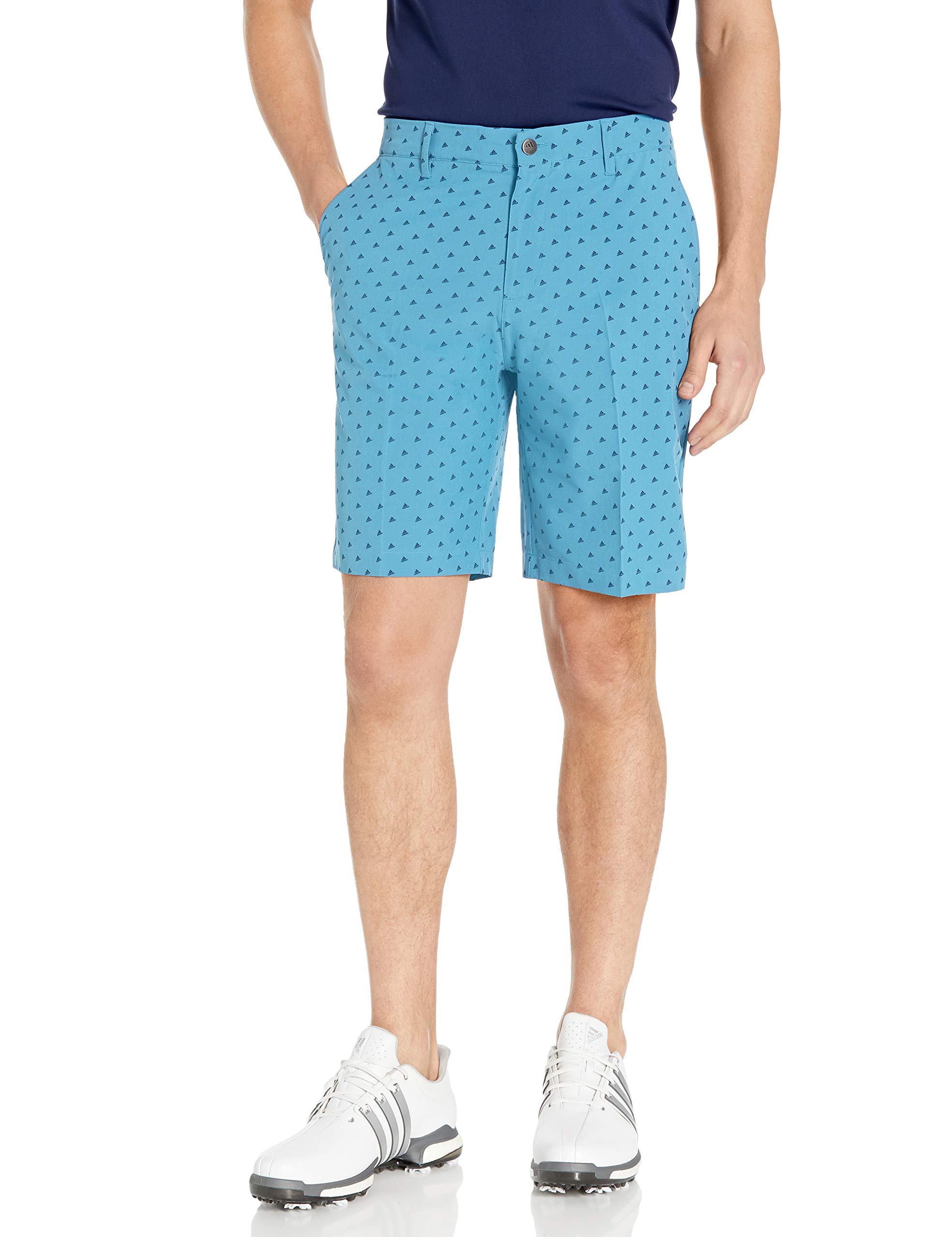 adidas Golf Ultimate365 Badge of Sport Novelty Shorts, Light Blue, 38"