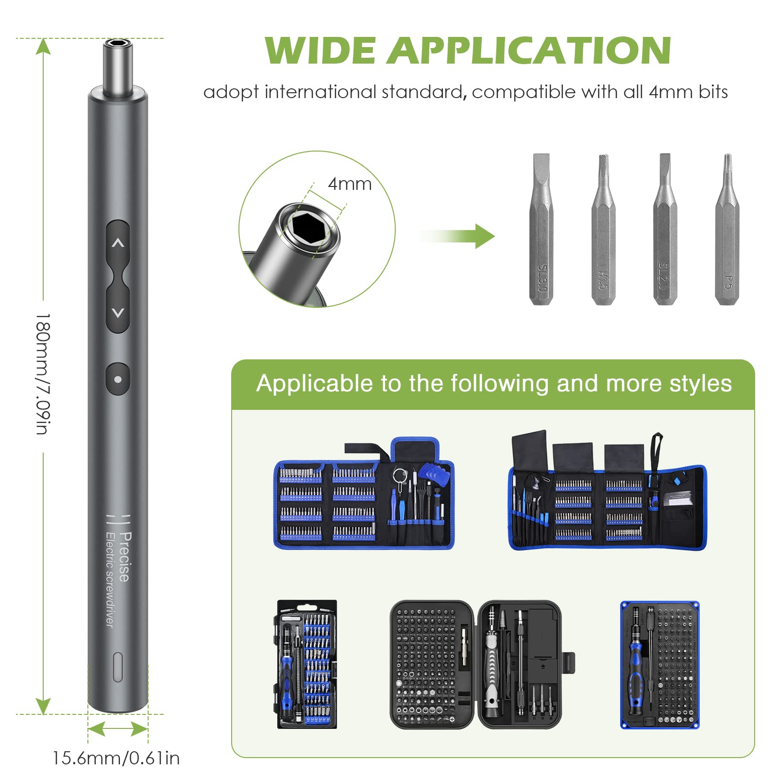KeeKit Precision Electric Screwdriver, Portable Power Screwdriver, Rechargeable Repair Tool with USB Charging, 3 LED Light for Phones, Camera, Laptop