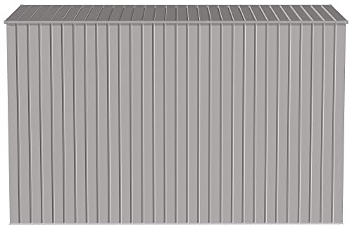 Arrow Shed Elite 10' x 4' Outdoor Lockable Steel Storage Shed Building with Pent Roof, Cool Grey