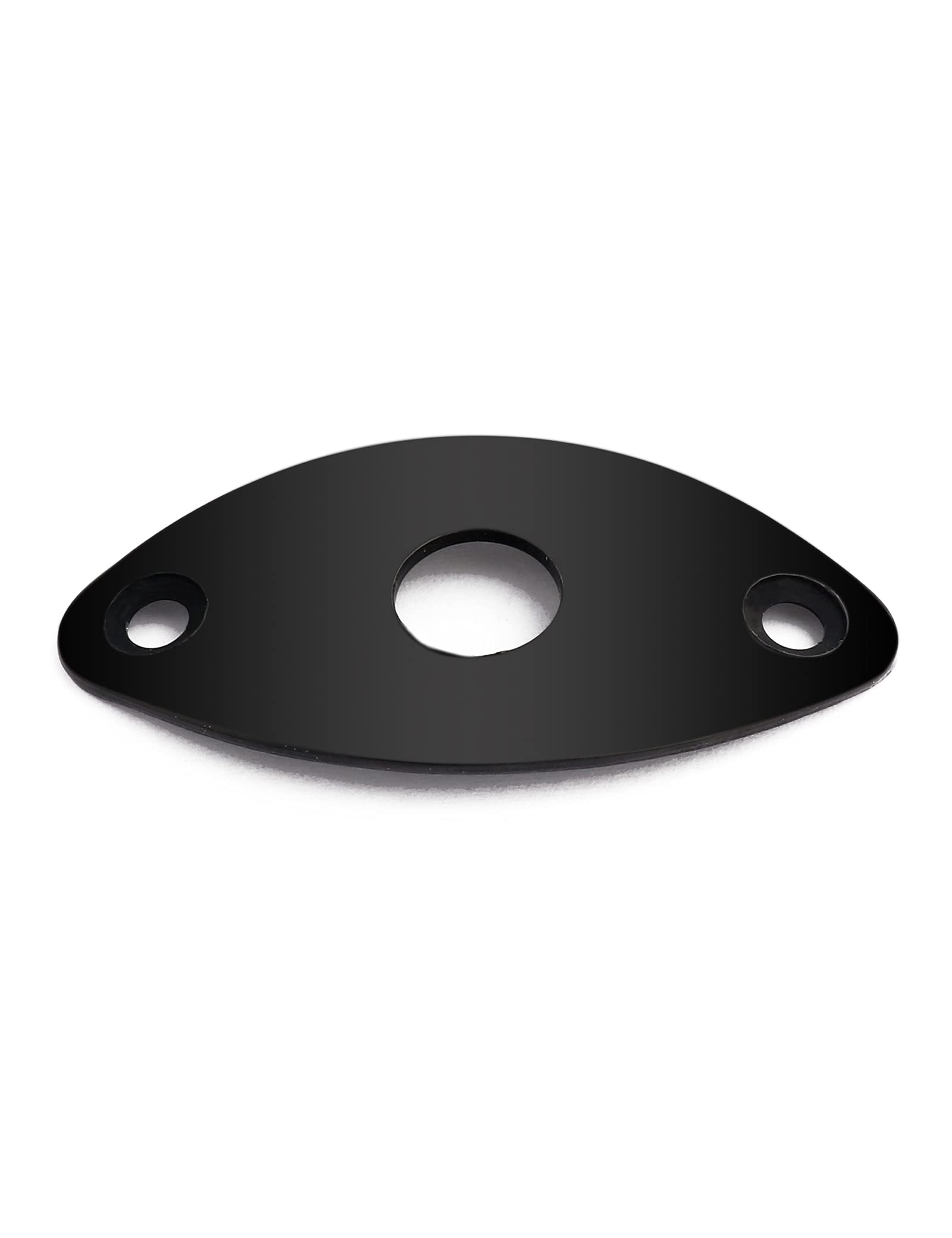 Bogart Guitar Jack Socket Plate Curved Oval Football Style Output Jack Plate Compatible with Les Paul Ibanez Jackson Guitar or Bass with Mounting Screws Black. (HJ 003-BK)