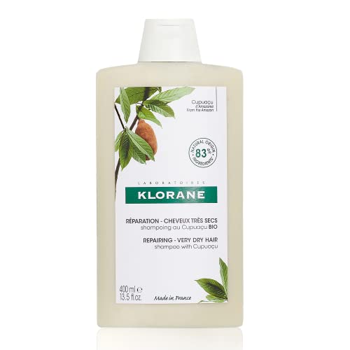 Klorane Shampoo with Organic Cupuaçu Butter, Nourishing & Repairing for Very Dry Damaged Hair, SLS/SLES-Free, Biodegradable, 13.5 fl. oz.
