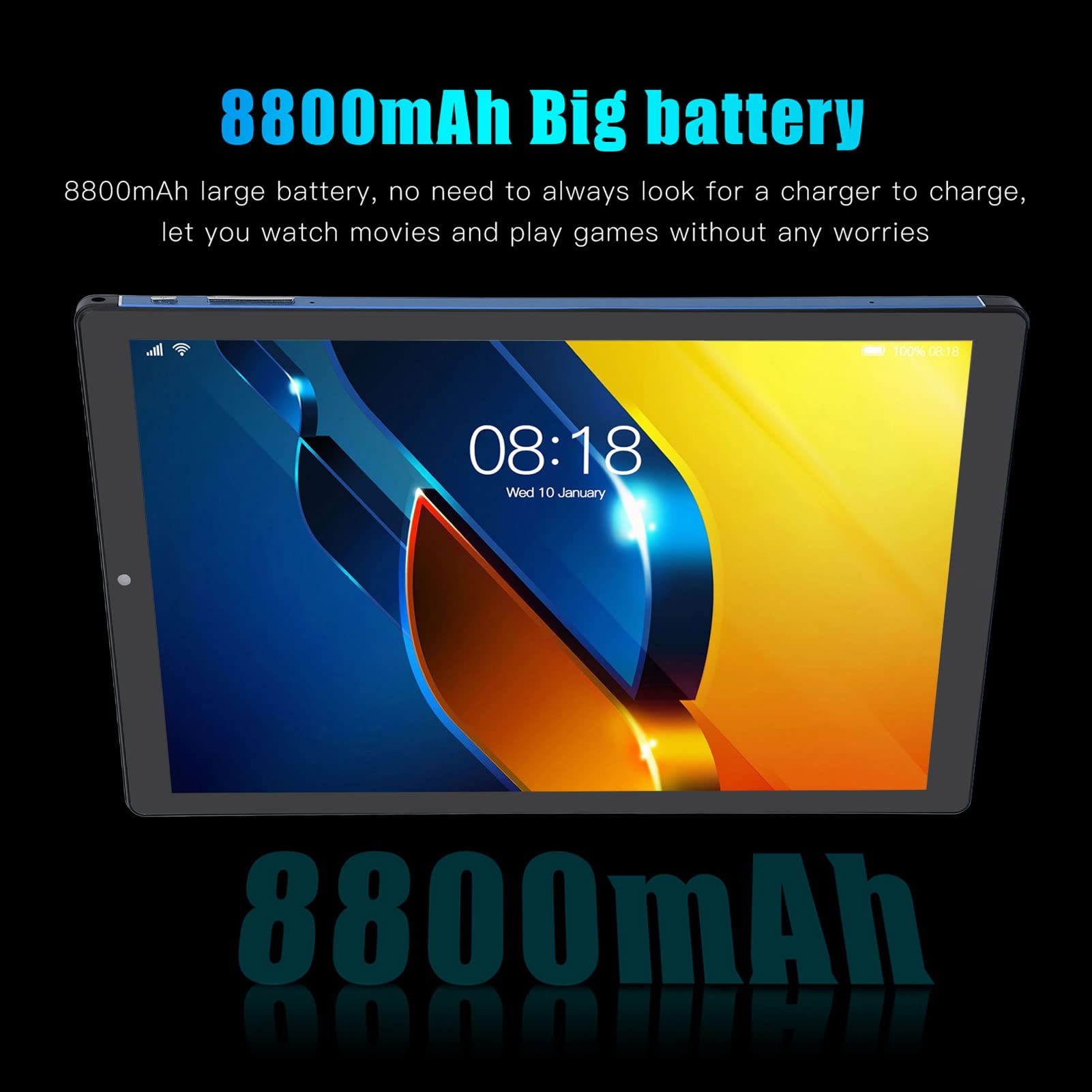 ASHATA 10.1 inch Android Tablet, 1080P HD Touch Tablet, 1GB 16GB ROM, 0.3MP 2MP Camera, 8 Core CPU, 5G WIF Network Calling Tablet for Watching Movies Playing Games, Blue (US)