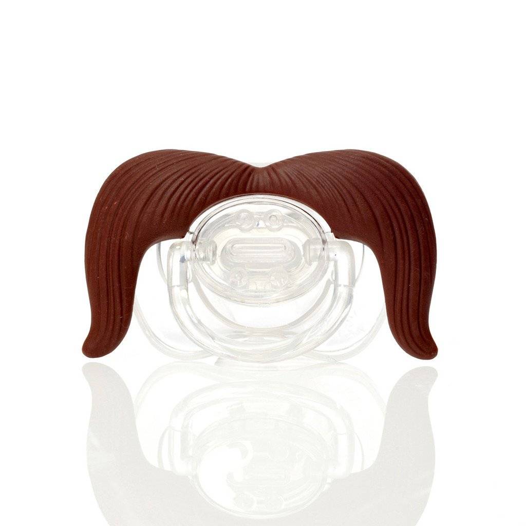 Hipsterkid Mustachifier Pacifier 0-6 Months | BPA-Free, Orthodontic Silicone Nipple | Cute, Funny, Mustache Binkies | Gift for Babies, Newborns, Infants, Toddlers (Cowboy)